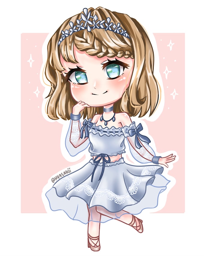 Detailed fullbody cute chibi by Hyasakii | Fiverr