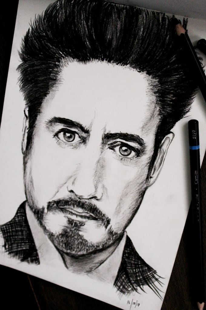 Do authentic pencil sketching and charcoal portrait drawing by ...