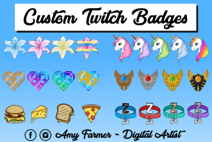Create custom twitch subscriber or bit badges by Amyjade95 | Fiverr Create custom twitch subscriber or bit badges by Amyjade95 | Fiverr