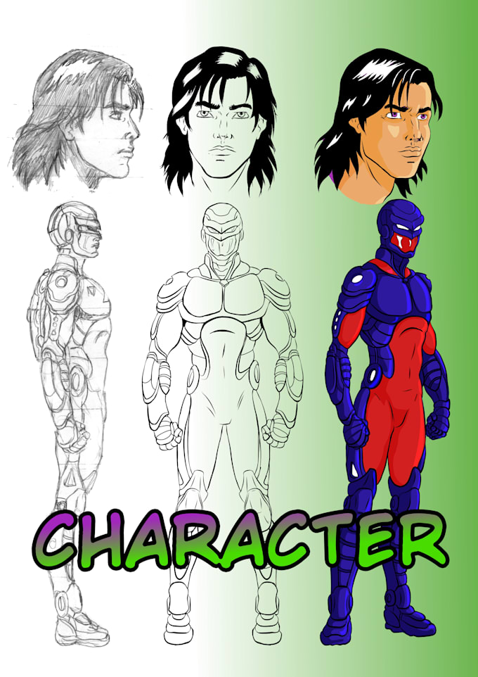 Draw and design your comic character by Edgardo_gz | Fiverr