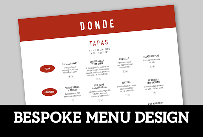 Design a professional menu for your business by Mdlthomson | Fiverr