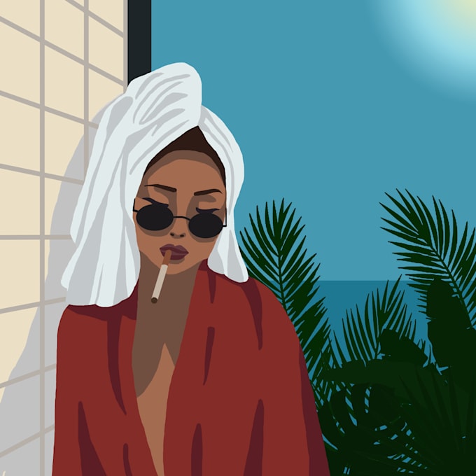 Make modern minimalistic digital illustration by Splashlook | Fiverr