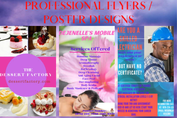 Design professional posters for your business by Patriceva | Fiverr