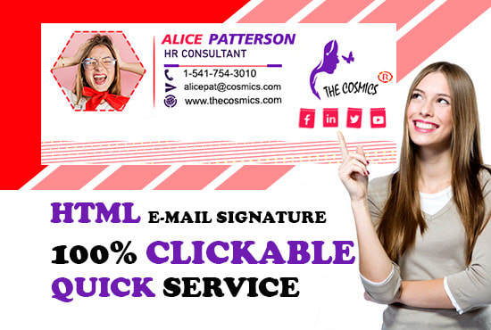 Create html email signature, clickable by Shoaibakram47 | Fiverr