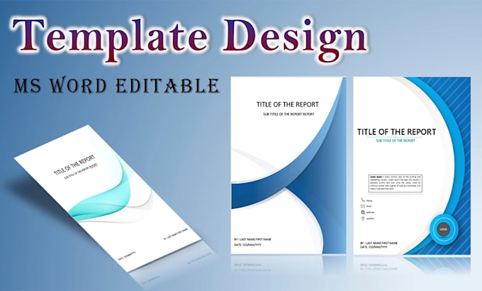 Design a professional editable template in ms word by Designer___2020 ...