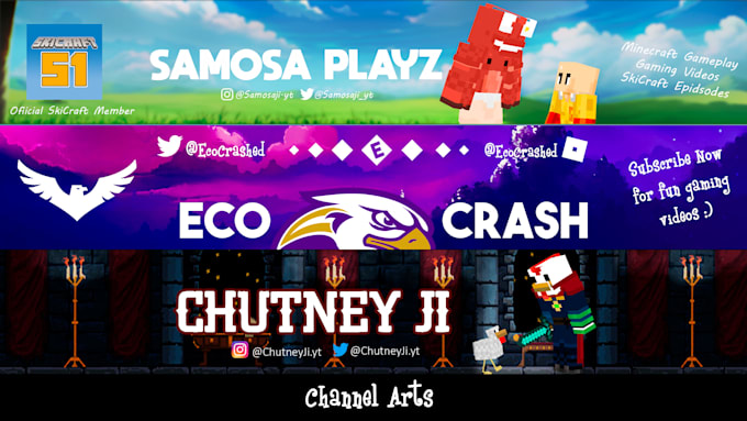 Create an awesome youtube channel art or logo for you by Apexcity | Fiverr