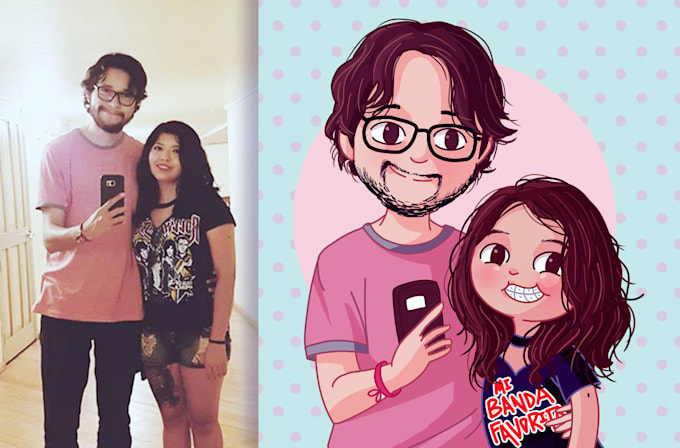 Turn your photo into cute illustration cartoon portrait by ...