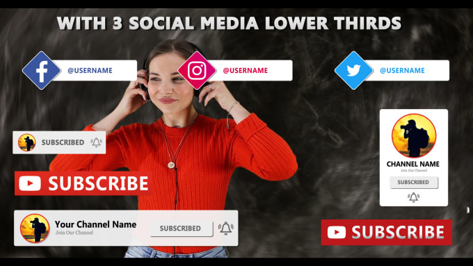 Design youtube subscribe button with free lower thirds by St_animations ...