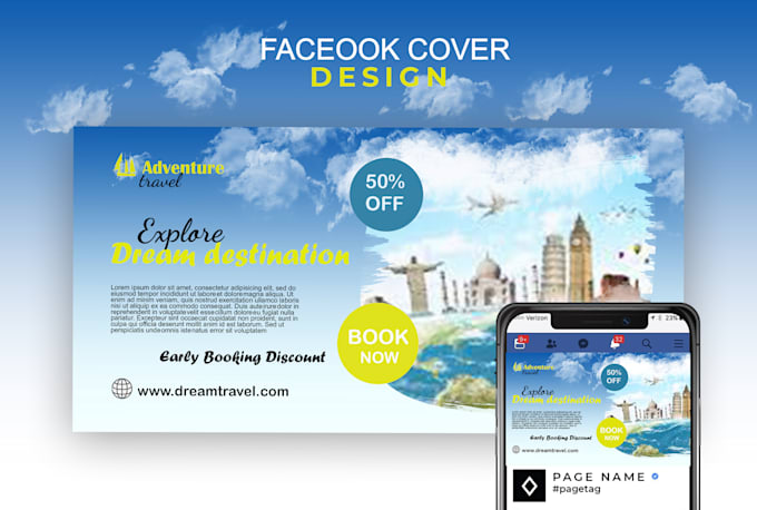 Create a professional facebook cover banner design by Rowshangraphics ...