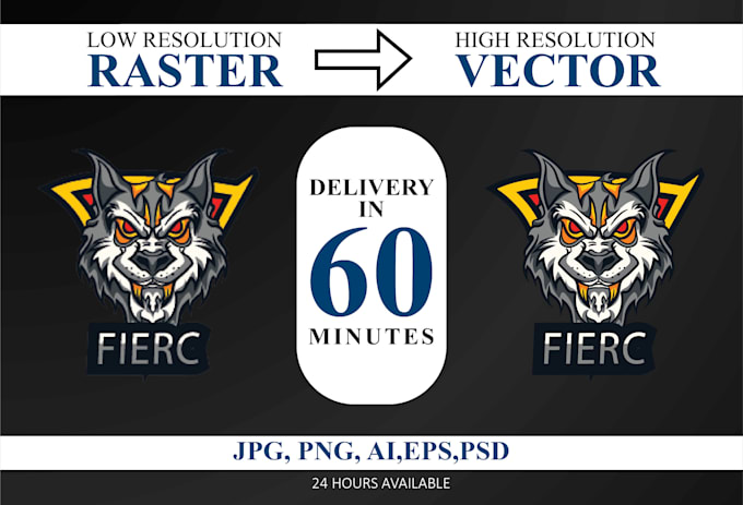 Convert raster logo to vector file high resolution jpg, png, ai, eps ...