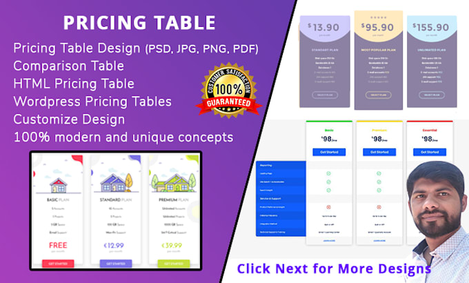 Design html pricing table or price list design psd, pdf by Weboctopus ...