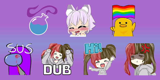Create custom emotes for live streams, plus animated by Zzarolina | Fiverr