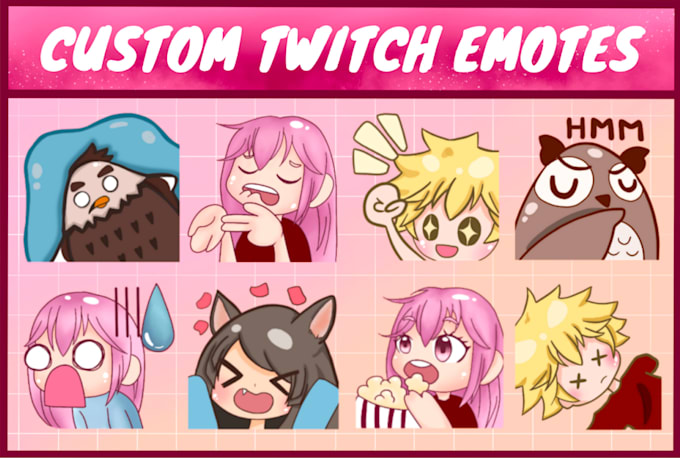 Draw custom cute twitch emotes, badges and chat stickers for twitch by ...