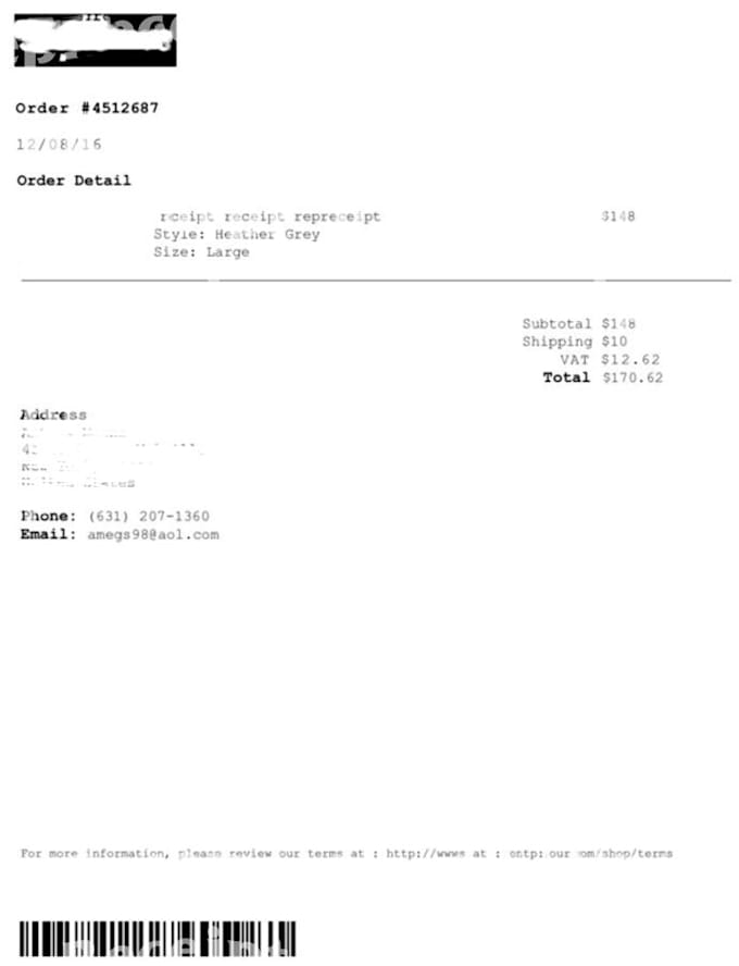 Make your custom sup receipt read desc by Repreceipt | Fiverr