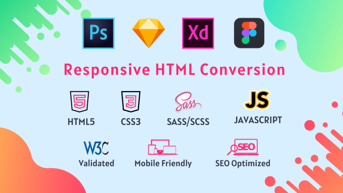 Convert responsive website design,figma, xd, sketch, psd to html by ... Convert responsive website design,figma, xd, sketch, psd to html by ...