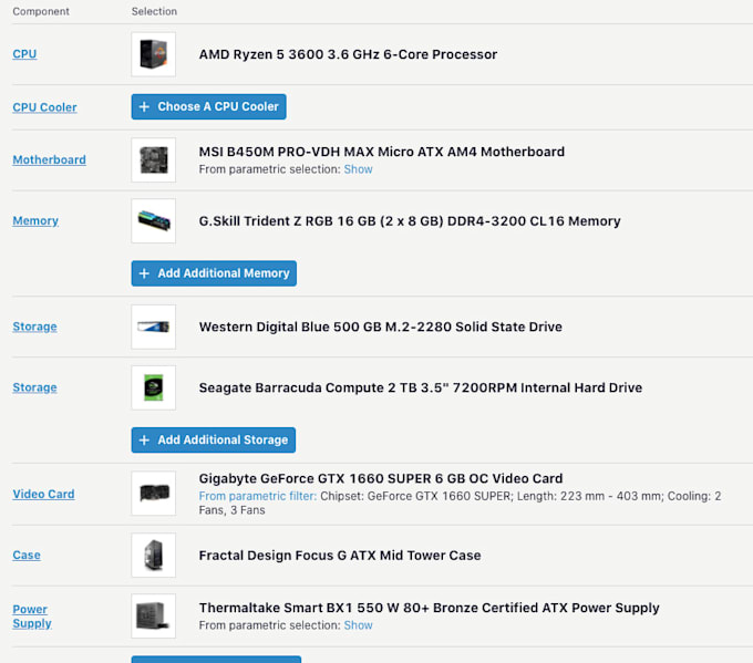 Make you a custom pc parts list according to your needs by Ixights | Fiverr