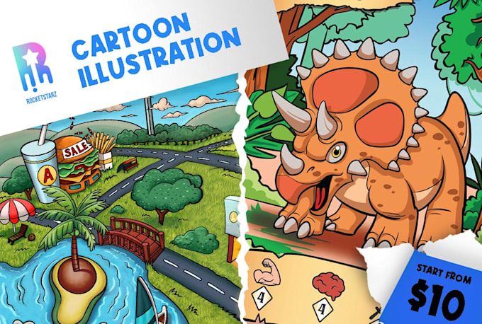 Make custom character or cartoon illustration by Rocketstarz | Fiverr