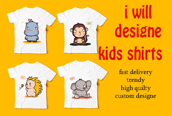 Design custom cartoon t shirt for kids by Mriyumkhan | Fiverr