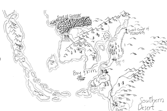 Hand draw a fantasy map by Elfishstudios | Fiverr