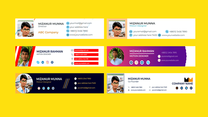 Create animated email signature gif by Bdmizanur71 | Fiverr