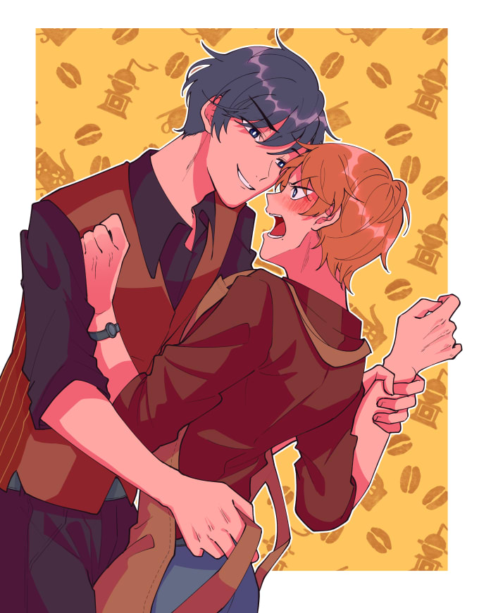 Draw couple, otp, octp in anime style by Farzall | Fiverr