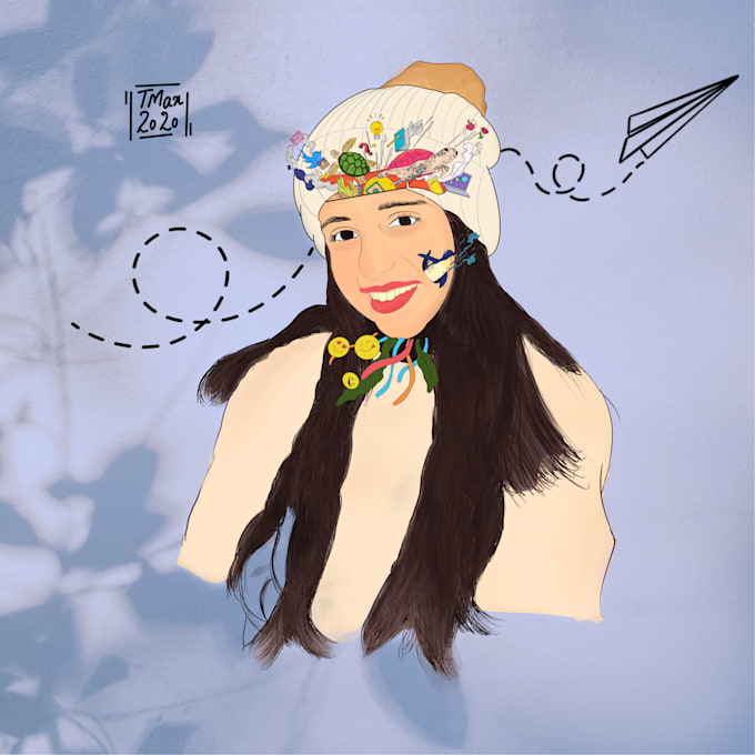 Make you a custom doodle digital portrait by Tmax_artistic | Fiverr