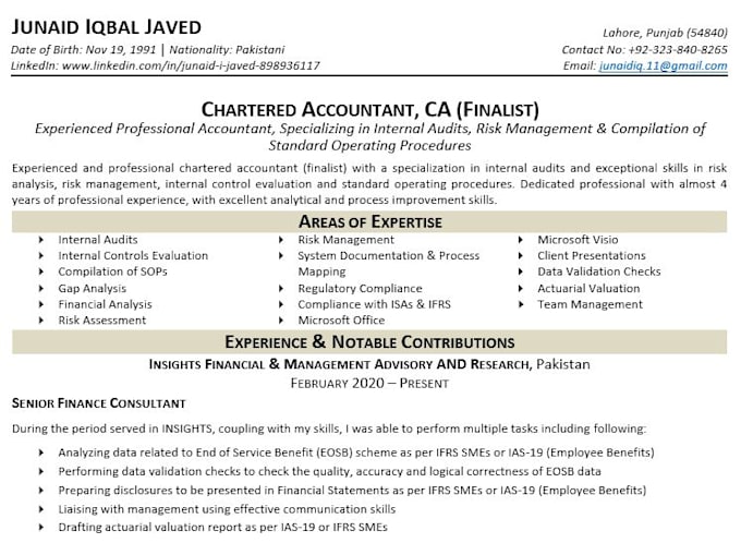 Prepare cv or resume ats compliant and non ats compliant by Junaidiq11 ...