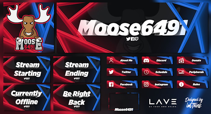Design twitch overlays and panels for your stream by Lave_design | Fiverr