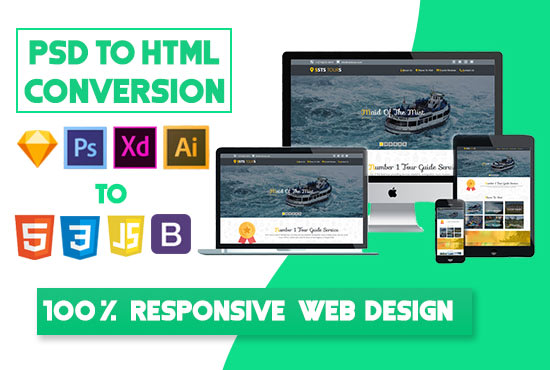Do psd to html template conversion by Ubaidwali | Fiverr