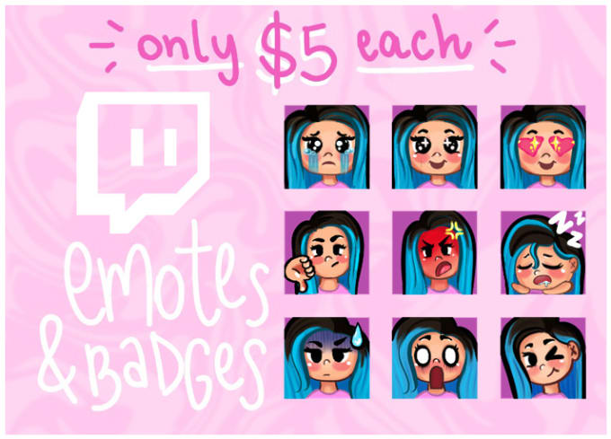 Create Custom Twitch Emotes And Sub Badges By Ana Martins Fiverr