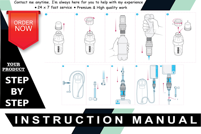 Do step by step instruction manual illustration by Tridentgraphic | Fiverr