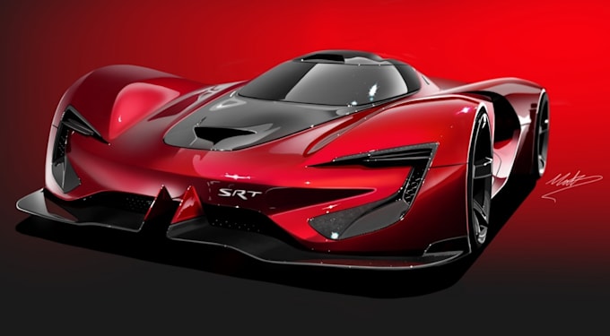 Draw a detailed digital car painting for you by Msdesignart | Fiverr