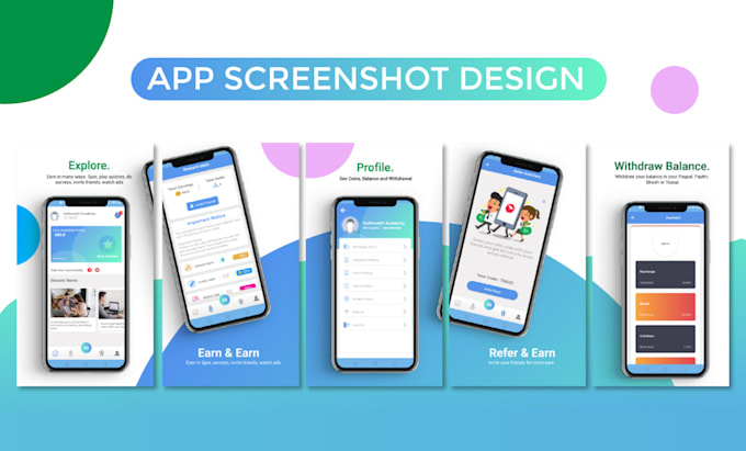 Design app screenshots for play store, app store creatively by ...