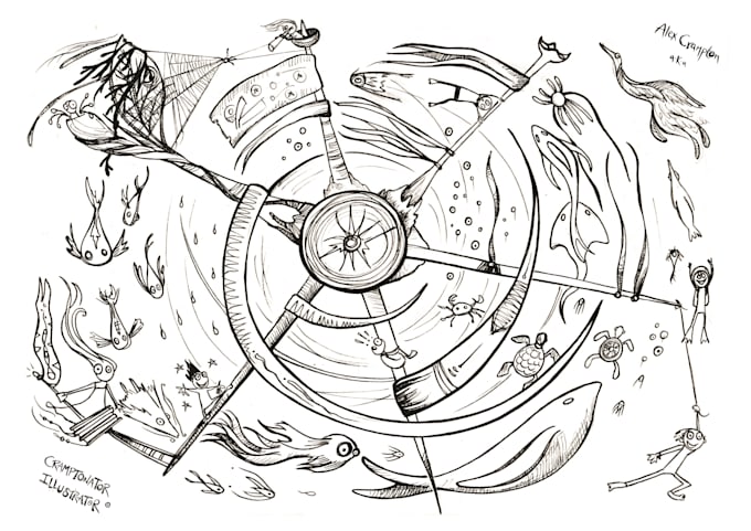 Create distinctive line art illustration by Cramptonator | Fiverr