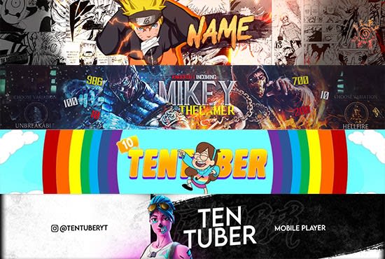 Design gfx headers for youtube,twitter,twitch by Tentuberyt | Fiverr