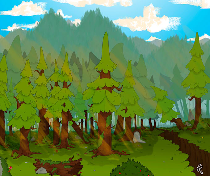 Paint landscapes and natural backgrounds for you by Bybase | Fiverr