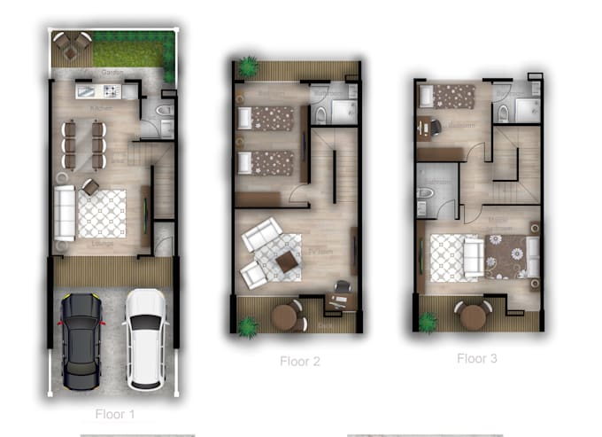 Draw a full coloured floor plan for your airbnb listing by Maxfloorplan ...
