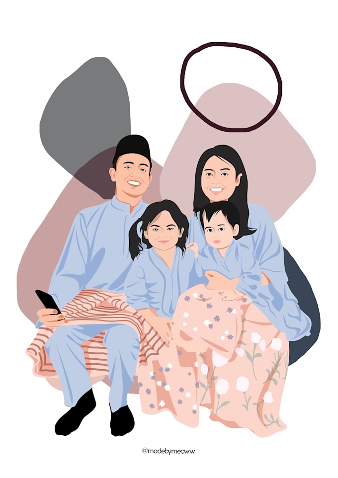 Turn your group photo into illustration by Madebymeoww | Fiverr
