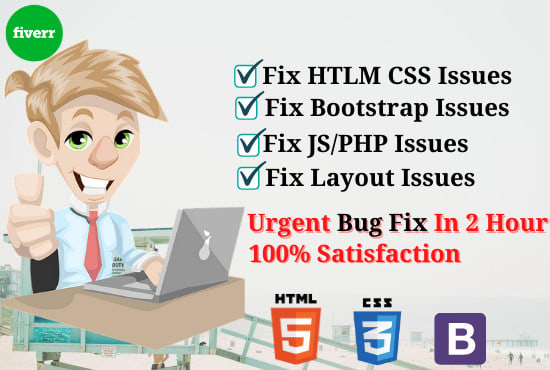 Fix html css bootstrap website bugs urgent by Israr_ahmad1 | Fiverr
