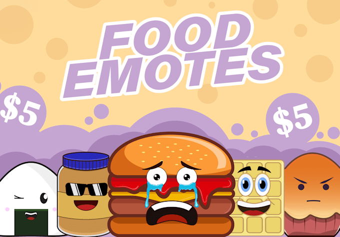 Create a custom cute food emotes by Alfianardnsyh | Fiverr