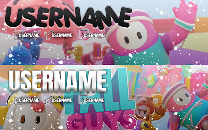 Create a fall guys game twitch or yt banner by Dellbby | Fiverr
