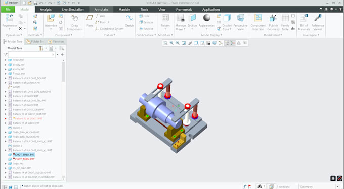 Perform any 2d,3d modeling, drawing, assemble with solidworks and ptc ...