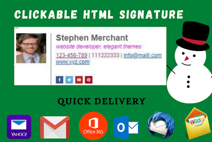 Design responsive clickable html email signature by Mt_proservices | Fiverr Design responsive clickable html email signature by Mt_proservices | Fiverr