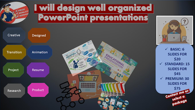 Design well organized powerpoint presentations, slides, diagrams by ...