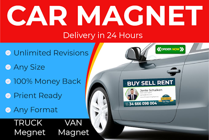 Design a creative car magnet sign by Arif_gd | Fiverr