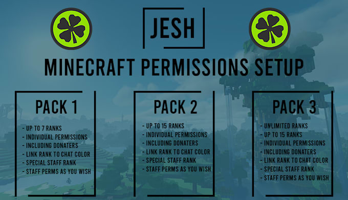 Setup minecraft server permissions and ranks by Jeshinator | Fiverr