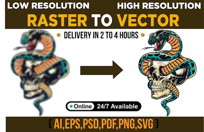 Convert raster logo,image in vector file high resolution ai,png,eps by ...