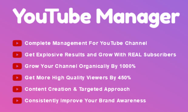 Manage and grow your youtube channel by Mentors365 | Fiverr