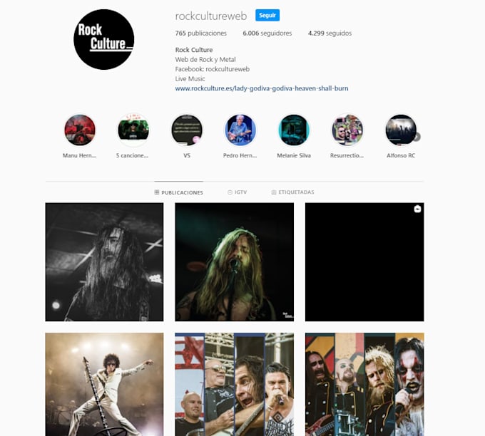 Make a post of your band in my instagram feed by Rockculture | Fiverr