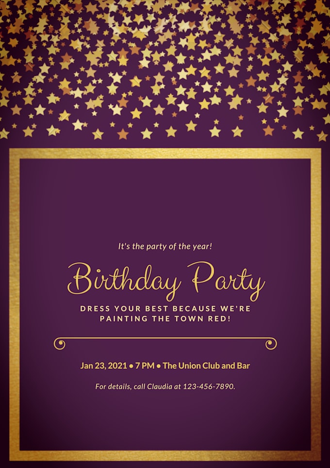 Design unique exclusive poster and party cards by Graphics_55tech | Fiverr